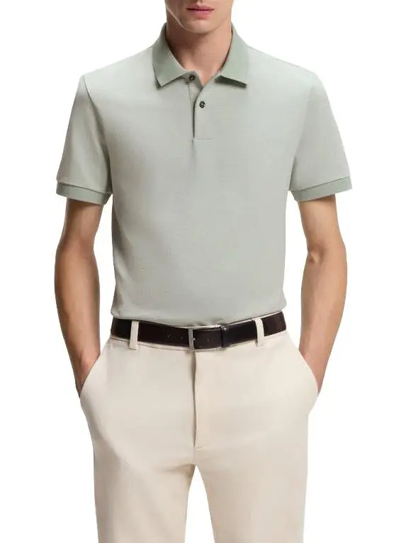 BOSS Parlay Cotton Piqué Polo - Open Green