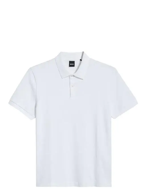 BOSS Parlay Cotton Piqué Polo - White