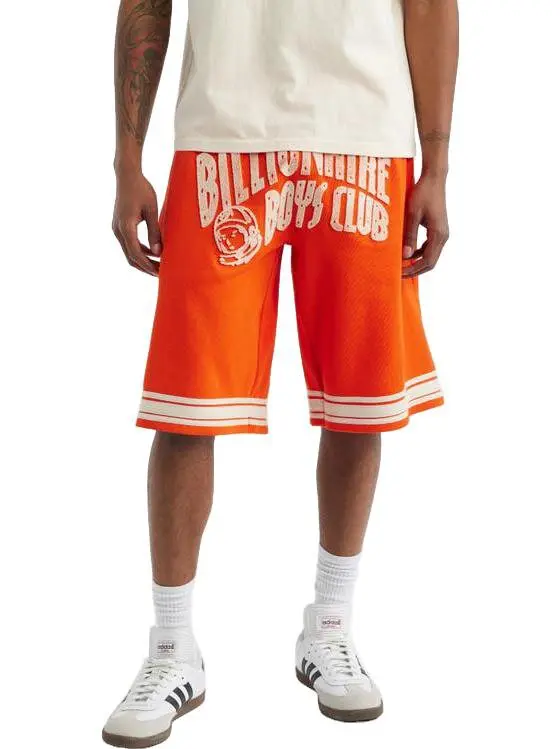 BILLIONAIRE BOYS CLUB Curve Logo Cotton Shorts - Tangerine Lily
