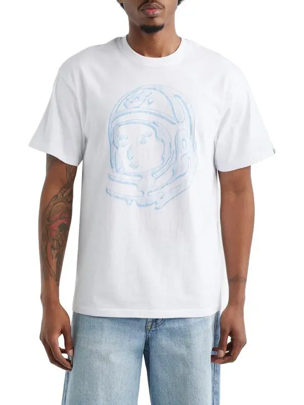 BILLIONAIRE BOYS CLUB Helmet Sketch Graphic T-shirt - White