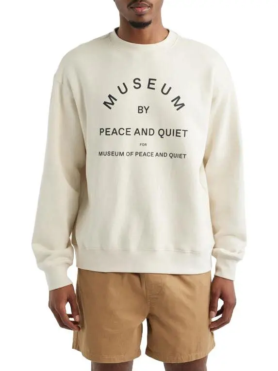 MUSEUM OF PEACE & QUIET Logo Cotton Sweatshirt - Bone