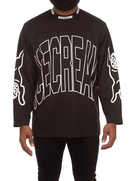 ICECREAM Hyperdrive Oversize Long Sleeve Graphic T-shirt - Black