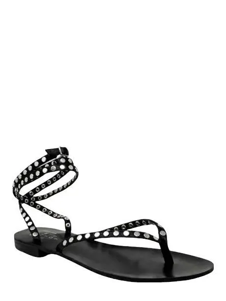 SHU SHOP Bibi Studded Ankle Strap Sandals - Black
