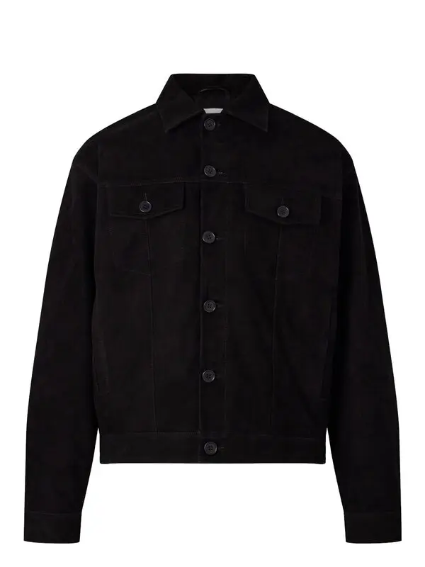 Nn07 Roy 90031 Suede Trucker Jacket - Black