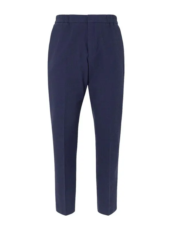 John Lobb Straight-leg Cotton-blend Seersucker Trousers - Blue