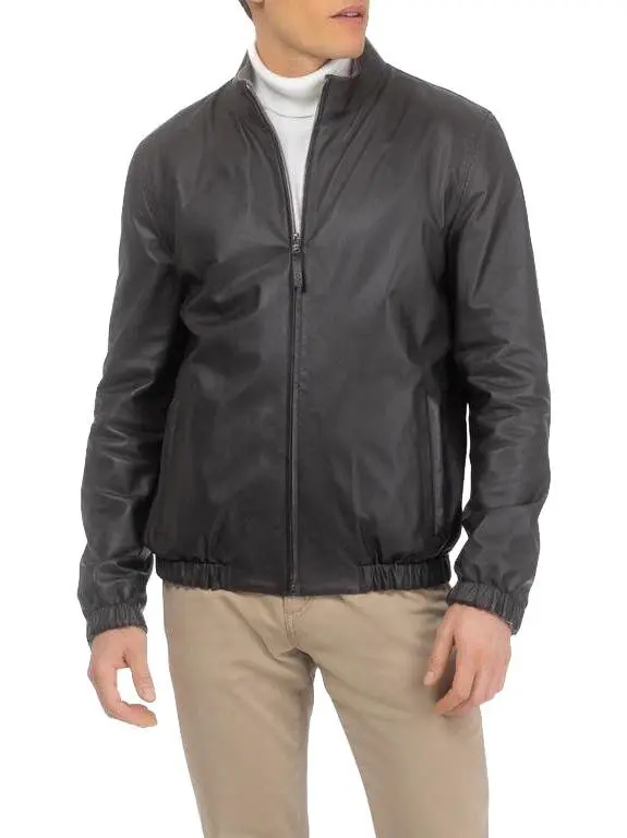 Gorski Genuine Nappa Leather Jacket Reversible To Cashmere And Wool - Dark Brown/taupe