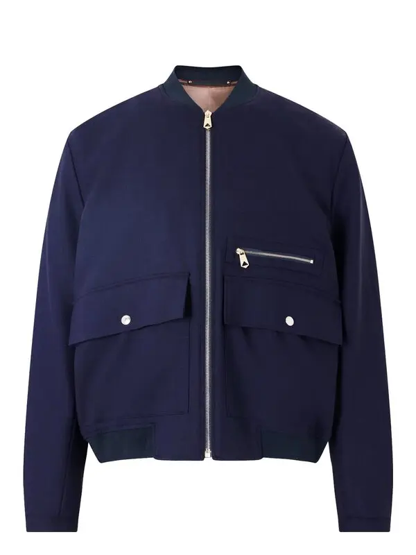Paul Smith Wool-twill Bomber Jacket - Blue