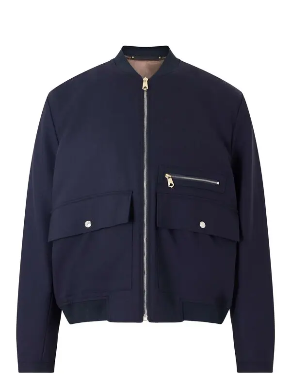 Paul Smith Wool-twill Bomber Jacket - Navy