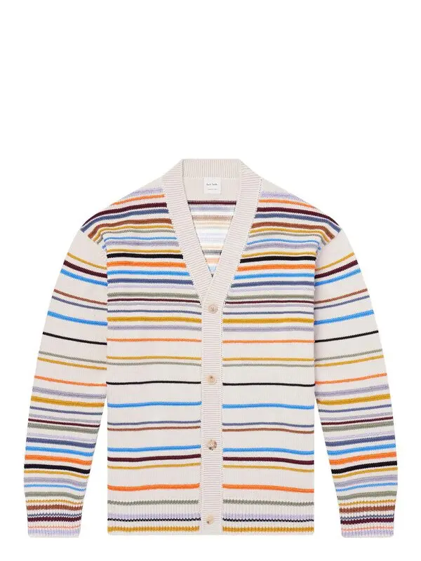 Paul Smith Striped Cotton-blend Cardigan - Multi
