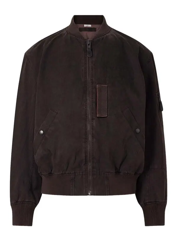 A.PRESSE B-15c Cotton And Silk-blend Bomber Jacket - Brown