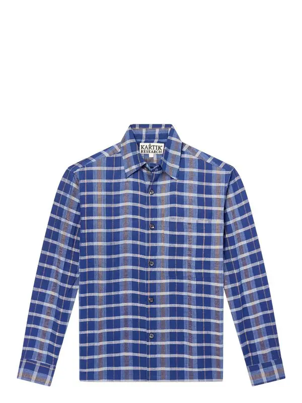 KARTIK RESEARCH Patadui Checked Cotton Shirt - Blue