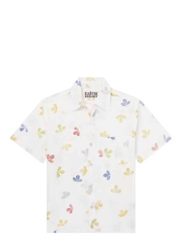 KARTIK RESEARCH Printed Cotton-voile Shirt - Neutrals