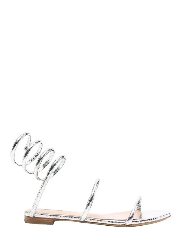 Lola Cruz Piale Spiral Ankle-strap Sandals - Silver