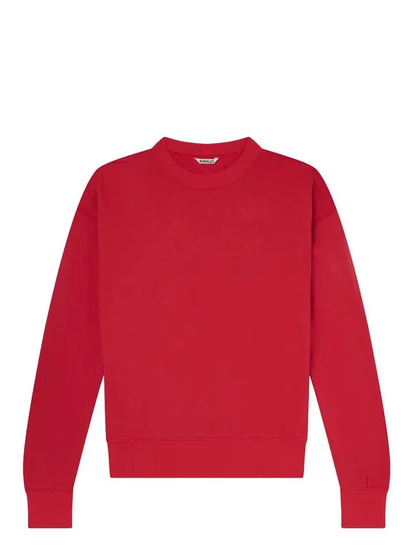 Auralee Cotton, Wool And Silk-blend Jersey Sweater - Red