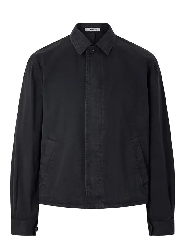 Auralee Garment-dyed Cotton-twill Blouson Jacket - Black