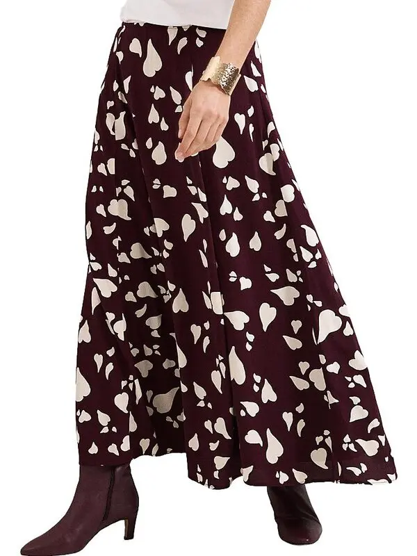 PHASE EIGHT Valentina Printed Skirt - Burgundy