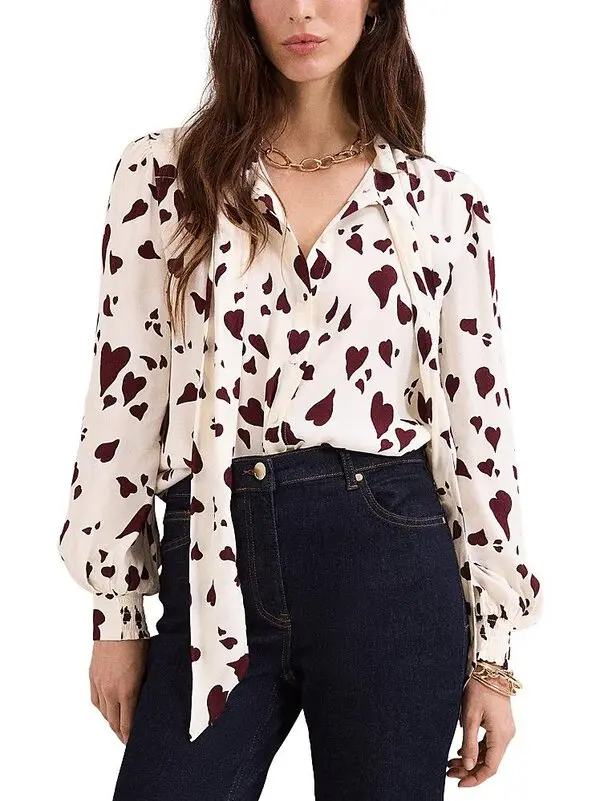 PHASE EIGHT Paloma Heart Blouse - White