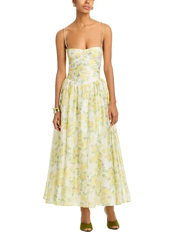 Bardot Estie Printed Maxi Dress - Yellow Floral