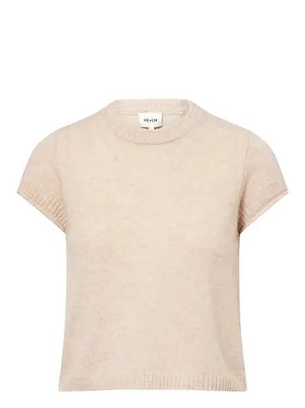 ME+EM Shrunken Cashmere Knitted T-shirt - Oatmeal