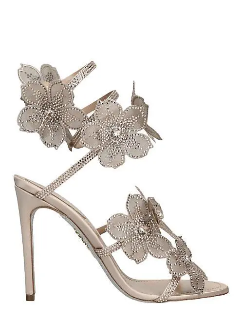 Rene Caovilla Flower Cleo 105 Heeled Sandals - Blush