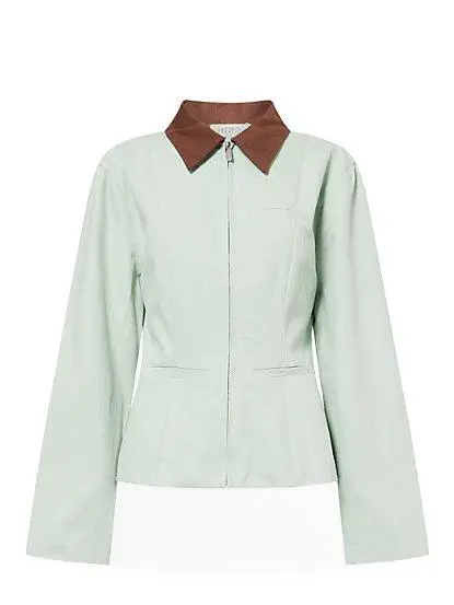 SISTER JANE Tasneem Collared Cotton Jacket - Mint Green