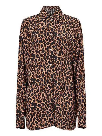 AWAY THAT DAY St Barts Leopard Woven Shirt - Leopard Print