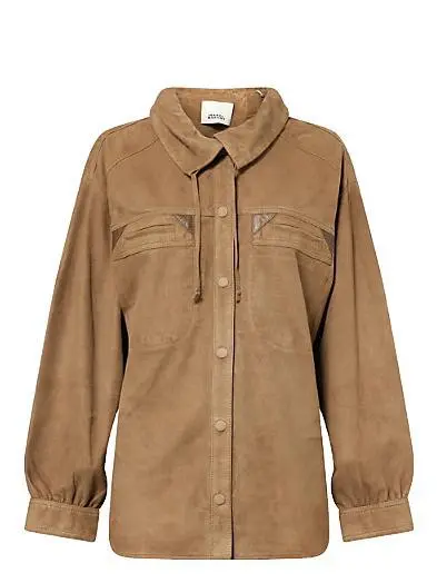 Isabel Marant Maldia Relaxed-fit Suede Shirt - Bronze