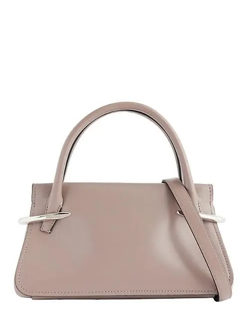Givenchy Pinch Mini Leather Top Handle Bag - Taupe Silver