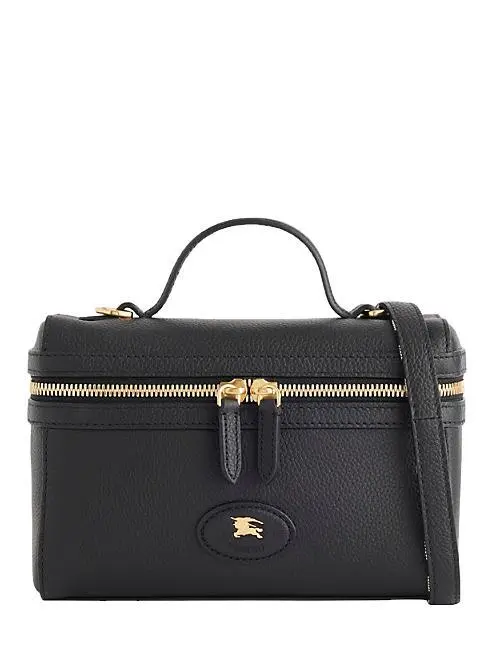 Burberry Vanity Case Leather Cross-body Bag - Black/black Calico