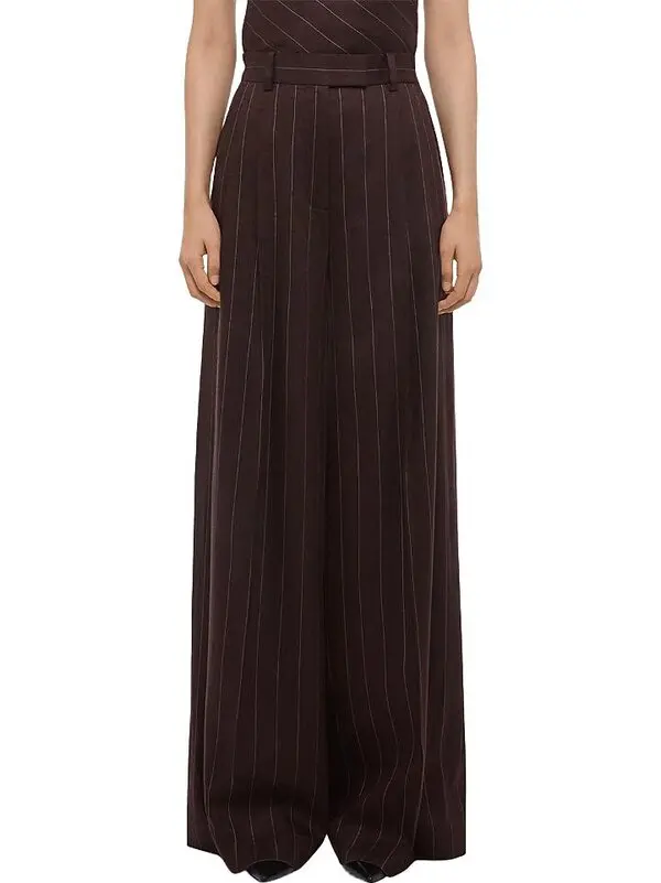 Helmut Lang Wide Leg Pants - Brown Multi