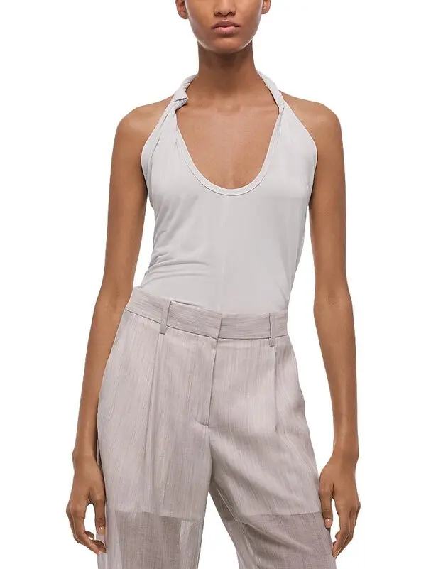 Helmut Lang Halter Neck Twist Dancer Top - Grey