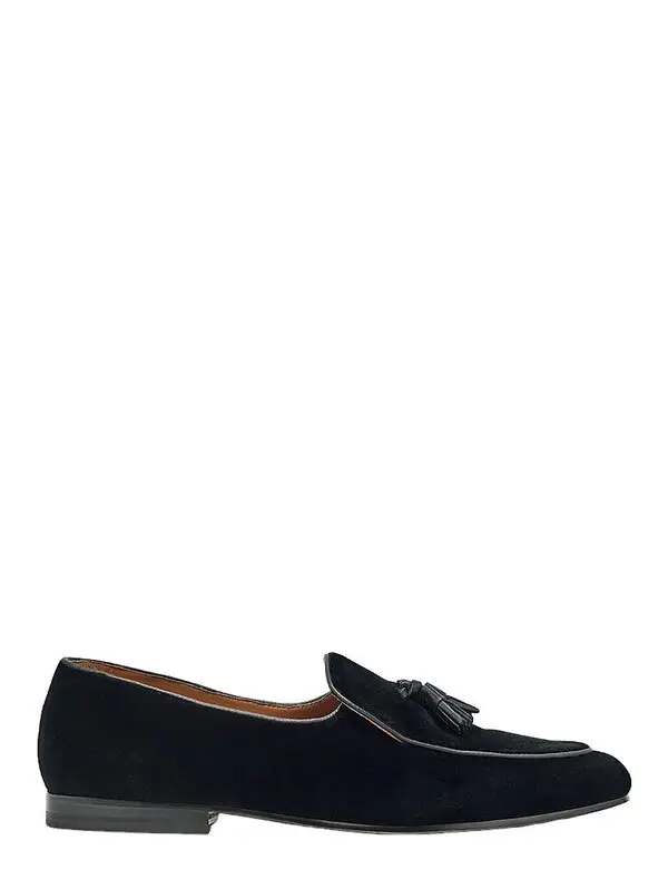 REISS Velvet Belgian Loafers - Black