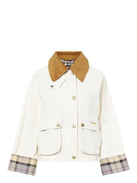 Barbour Beadnell Cropped Cotton Jacket - Light Pearl/dress/beige