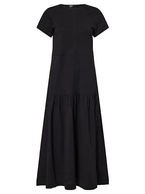 ME+EM Cotton-jersey A-line Maxi Dress - Black