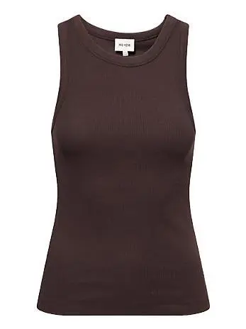 ME+EM Ribbed Stretch-cotton Vest Top - Cocoa Brown