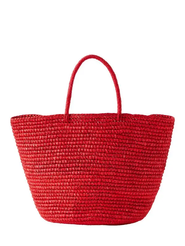 SENSI STUDIO Large Straw Tote - Red
