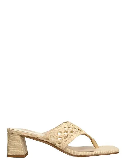 Dolce Vita Barlo Raffia Heeled Sandals - Beige Oth