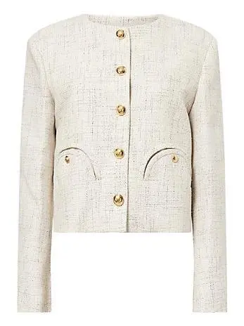 BLAZÉ MILANO Shamo Bolero Wool-blend Jacket - Oyster