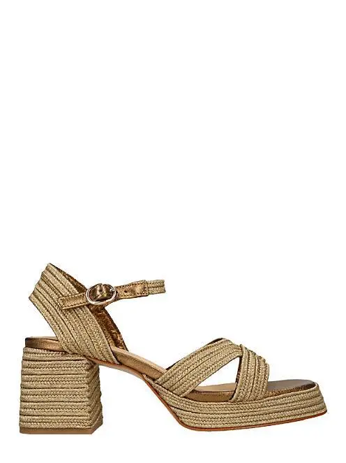 CastaÑer Vallita Heeled Espadrille Sandals - Gold