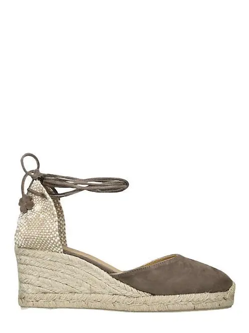 CastaÑer Carina Suede Wedge Espadrilles - Taupe