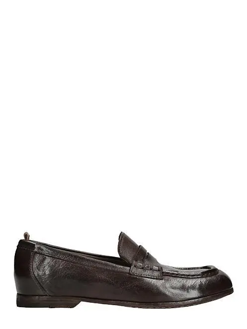 Officine Creative Badge Leather Loafers - Dark Brown