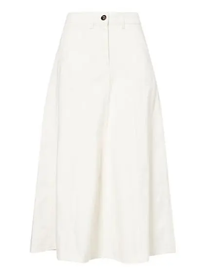 ME+EM Panelled A-line Denim Maxi Skirt - Soft White Wash