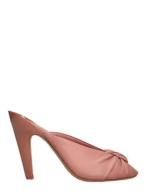 Chloé Suzie Leather Heeled Mules - Pink