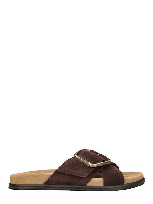 Sam Edelman Darla Suede Sandals - Dark Brown