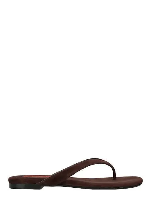 SIMONMILLER Riviera Thong Suede Sandals - Dark Brown