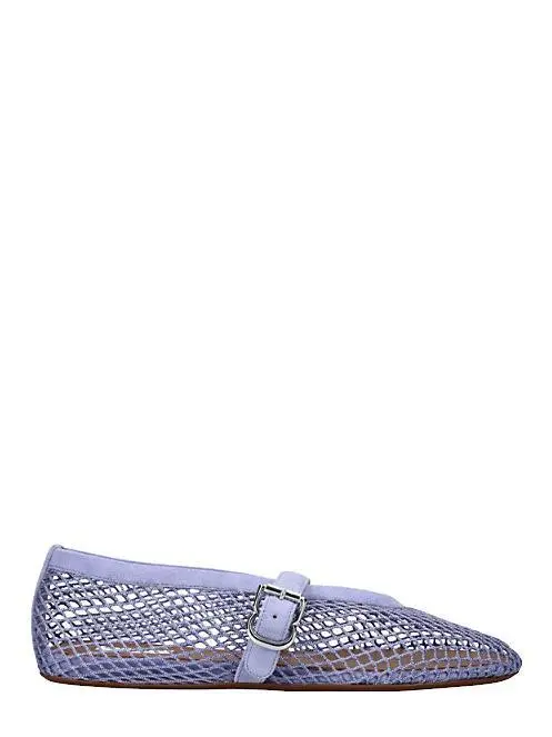 Alaïa Mesh And Suede Ballerina Flats - Lilac