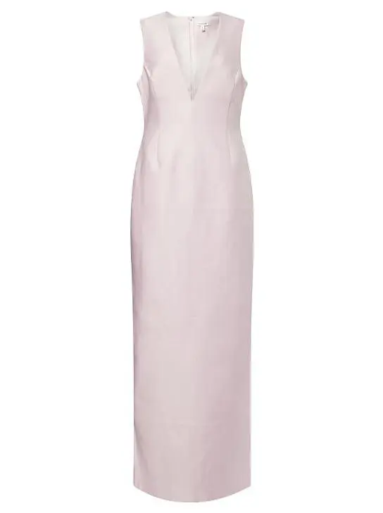 Shona Joy Otis Plunge-neck Cotton-blend Maxi Dress - Fairyfloss