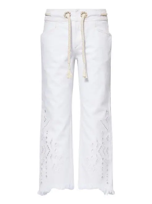 Isabel Marant Alison Broderie Straight-leg Jeans - White