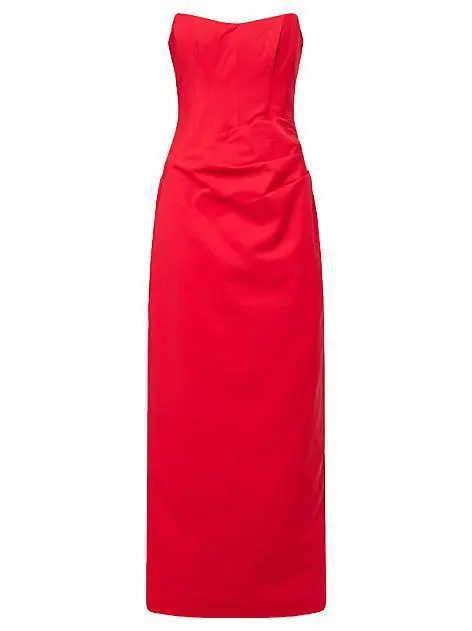 Shona Joy Lani Corset Cotton-blend Maxi Dress - Chilli