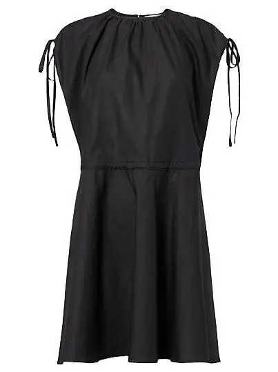 SISTER JANE Gilia Drawstring Cotton-blend Mini Dress - Black